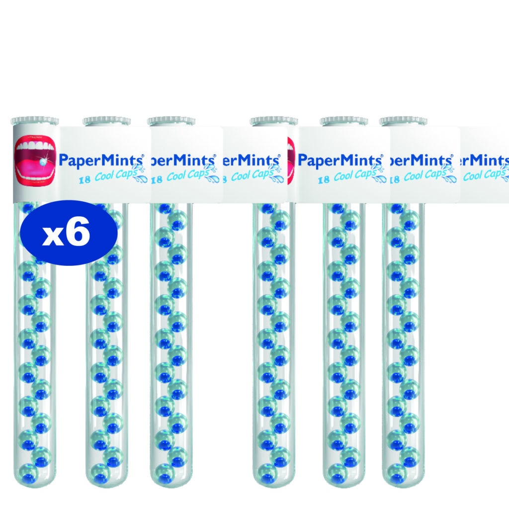 CoolCaps 6 Tubes MINT (18 pearls) 1.80€/pc - Papermints Shop